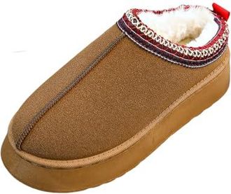 Generic Pantoufles &agrave; Plateforme pelucheuses pour Femmes dint&eacute;rieur et dext&eacute;rieur, Pantoufles dhiver Tendance doubl&eacute;es de Fourrure Polaire, Bottines Confortabl