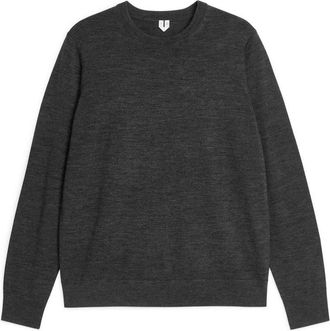 Arket Feinstrickpullover Aus Merinowolle -Grau