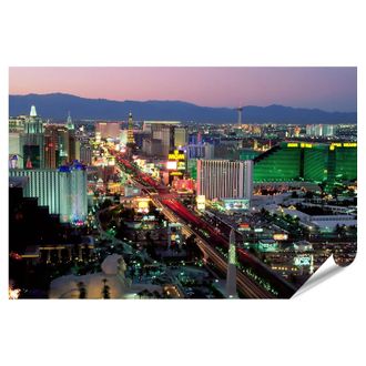 Islandburner XXL Bild Poster Las Vegas am Abend im fernen Westen der Vereinigten Staaten Premium Bilder 90x60cm