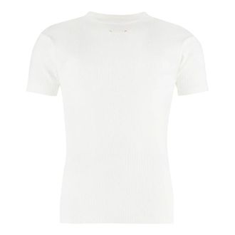 Maison Margiela Homme, Tops, Beige, Taille: L T-shirt en maille de coton