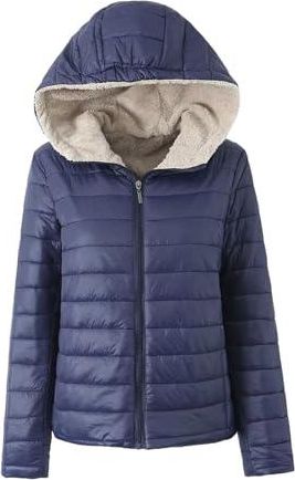 Generic Vestes pour femmes 2026 Veste &agrave; carreaux en velours dagneau d&eacute;contract&eacute;e coupe ajust&eacute;e fermeture &eacute;clair couleur unie garde au chaud manteau &agrave; manches 