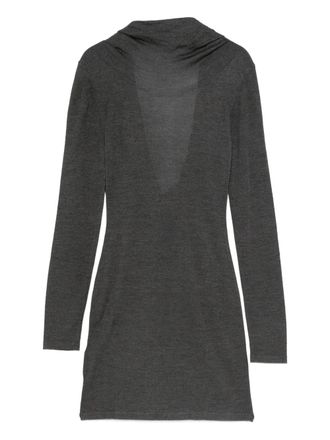 Aya Muse robe courte à manches longues - Gris