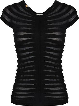 Elisabetta Franchi Femme, Blouses et Chemises, Noir, Taille: 36 FR Tricots
