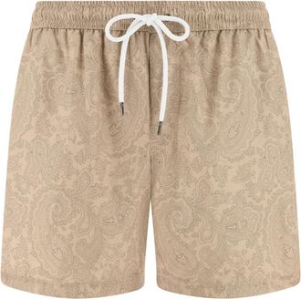 Boggi Milano Homme, Maillots de bain, Beige, Taille: XL Maillot de bain &agrave; imprim&eacute; cachemire
