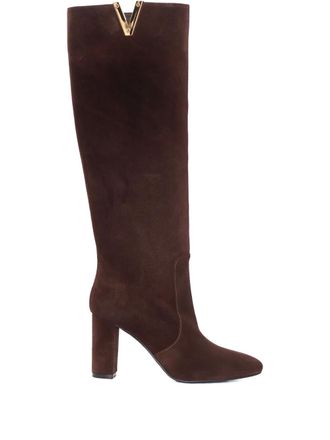 Via Roma 15 bottines &agrave; talon &eacute;pais 85 mm - Marron