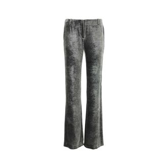 Alberta Ferretti Samt-Hose mit weitem Bein - - Trousers - Damen - Grau - M