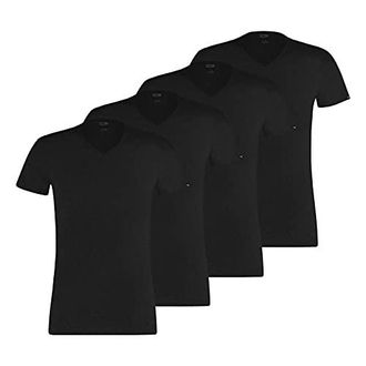Puma Puma 100000890 Lot de 4 t-Shirts Basiques avec col en V pour Homme, Noir, XL