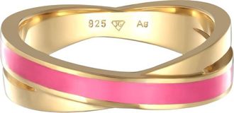 Elli Bague en argent massif 925 avec émail - Rose