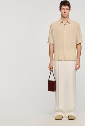 Sandro Plissiertes Hemd mit Haifischkragen