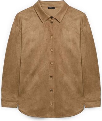 Fiorella Rubino Femme, Blouses et Chemises, Brun, Taille: 52 FR Soft Touch Shirt