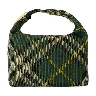 Burberry Womens Peg Shoulder Bag Green Nylon