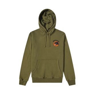 maharishi Vintage Panther Patch Hoody - - Sweatshirts & Hoodies - Herren - Gr&uuml;n - S