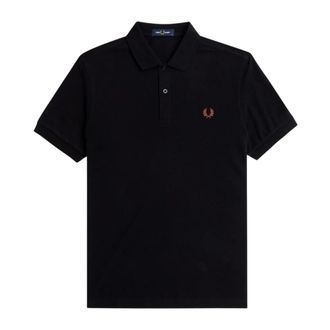 Fred Perry Klassisches Baumwoll-Poloshirt - - Tops - Herren - Schwarzk - XL