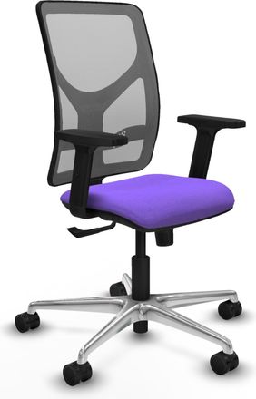 Piqueras y Crespo Moderner B&uuml;rostuhl mit 2D-Armlehnen, h&ouml;henverstellbare Lendenwirbelst&uuml;tze, ausgestattet mit 3 Positionen und Schneideschaum, Grau/Lila