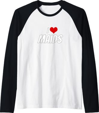 I Heart Ich Liebe Dienstm&auml;dchen Raglan