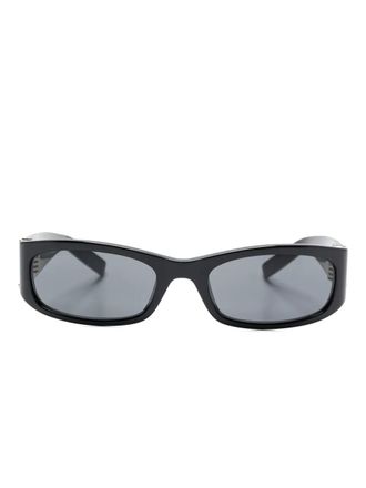 Saint Laurent Eyewear lunettes de soleil &agrave; plaque logo - Noir