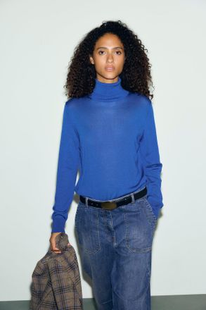 Gerard Darel Pull &agrave; col roul&eacute; en laine m&eacute;rinos - ROSAIRE - Bleu