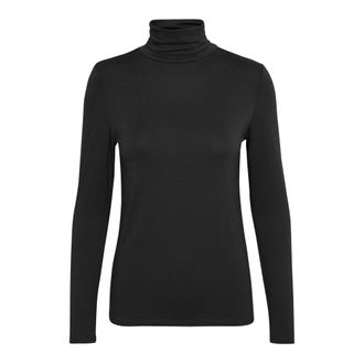 Soaked In Luxury Haut &agrave; Col Roul&eacute; Noir &agrave; Manches Longues - Femme - Tops - Noir - Taille: 42 FR