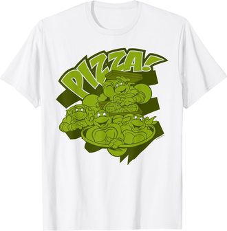 Teenage Mutant Ninja Turtles TMNT Turtle Power Retro-Fernseher mit Aufschrift Best Friends Pizza Time LOL Pose T-Shirt