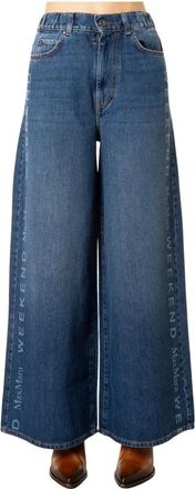 Max Mara Vortice Wide Jeans - Femme - Jeans - Bleu - Taille: 38 FR