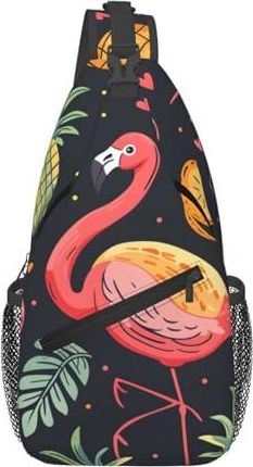 Generic Sacoche Homme Bandouliere Ananas flamant Roses d&eacute;t&eacute; Durable Sacs Poitrine Casual Crossbody Bag pour Cyclisme Voyage Homme