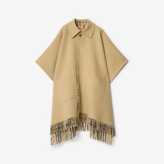 Burberry Wendbares Wollcape mit Check