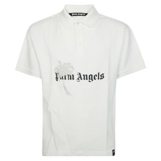 Palm Angels Drift Polo S/S - - Tops - Herren - Wei&szlig; - S