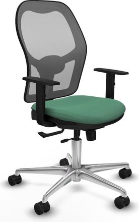 Piqueras y Crespo Jorquera Drehstuhl mit 1D-Armen, h&ouml;henverstellbare Lendenwirbelst&uuml;tze, ausgestattet mit Syncro/Traslack und injiziertem Schaumstoff, Grau/Smaragdgr&uuml;n