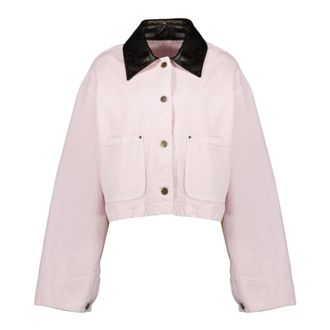 Prada Triangle Patch Baumwolljacke - - Jackets - Damen - Rosa - M