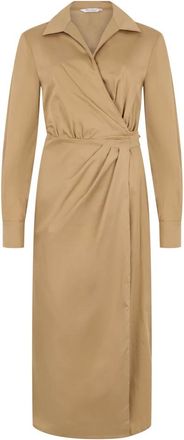 Max Mara Robe midi en coton - Femme - Robes - Beige - Taille: 42 FR