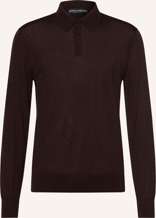Dolce & Gabbana Strick-Poloshirt Aus Cashmere braun