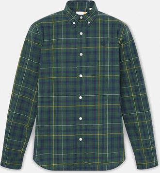 Timberland Karohemd aus Stretch-Popeline f&uuml;r Herren in Dunkelgr&uuml;n, Herren, Gr&uuml;n, Gr&ouml;&szlig;e