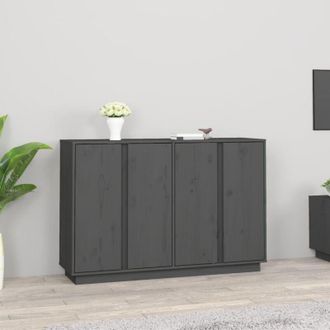 vidaXL Sideboard Grau 120x35x80 cm Massivholz Kiefer Vidaxl