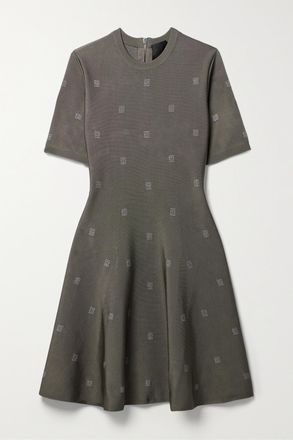 Givenchy 4g Minikleid Aus Jacquard-strick Mit Stretch-anteil - Grau