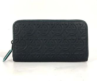 Ferragamo unisex, Pre-owned, Bleu, Taille: ONE Size Portefeuille en cuir Pre-owned