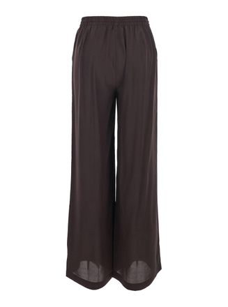 P.A.R.O.S.H. Womens Trousers, Silk Drawstring, Brown