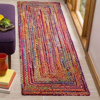 Safavieh Boho Teppich für Wohnzimmer, Esszimmer, Schlafzimmer - Cape Cod Collection, Kurzer Flor, Multi, 122 X 122 cm