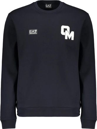 Emporio Armani SweaT-shirt en coton avec logo - Homme - Sweatshirts et sweats &agrave; capuche - Bleu - Taille: M