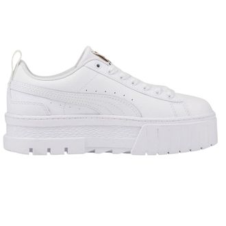 Puma Mayze Sneaker f&uuml;r Damen, Leder, Plattform-Absatz (Wei&szlig;)