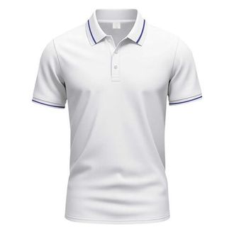 Generic Polo &agrave; manches courtes pour homme en couleur unie, Blanc., 3XL