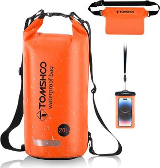 Tomshoo Dry Bag Set, 10L/20L Wasserdicht Rucksack mit Wasserfester Handytasche & Tasche, Verstellbarer Schultergurt, Waterproof Backpack f&uuml;r Kajak Fahren, Wan