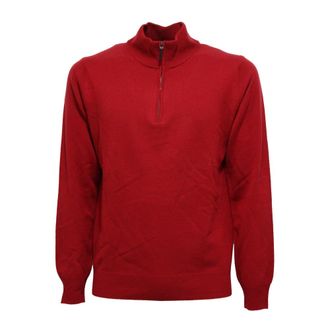 KANGRA Wollseide Kaschmir Pullover - - Knitwear - Herren - Rot - 2XL