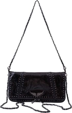 Zadig&Voltaire Femme, Sacs, Noir, Taille: ONE Size Rock Vintage Patent Studs Clutch