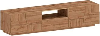 Dmora TV-St&auml;nder Vanni, niedriges Wohnzimmer-Kommode mit 4 T&uuml;ren und 1 Schublade, TV-St&auml;nder-Basis, 220x44x46 cm, Anthrazit - Dmora