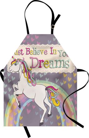 Abakuhaus Feminin Kochschürze, Glaube an deine Träume, Unisex-Küchenlätzchen mit verstellbarem Hals für Kochen Gartenarbeit, 67 cm x 80cm, Beige und Lila