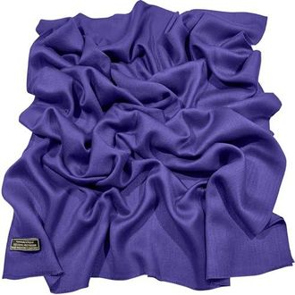 CJ Apparel Écharpe népalaise à franges de couleur unie fabriquée à la main au Népal, Bleu fédéral, Taille unique