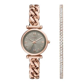 Fossil Carlie Mini Uhren-Set - - Accessories - Damen - Rosa - ONE SIZE