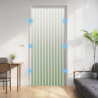 ICEGREY Magnetischer T&uuml;rvorhang, T&uuml;rvorh&auml;nge im Akkordeon-Stil, Schrankvorh&auml;nge, Sichtschutz, Faltvorhang f&uuml;r Raumteiler, Badezimmer, Schlafzimmer, 1 Paneel, 