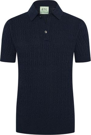 FTC Zopfstrick-Poloshirt aus einem Baumwolle-Kaschmir-Mix in