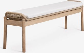 Sklum Banc 180 cm en bois dacacia et corde tress&eacute;e Karvia SKLUM